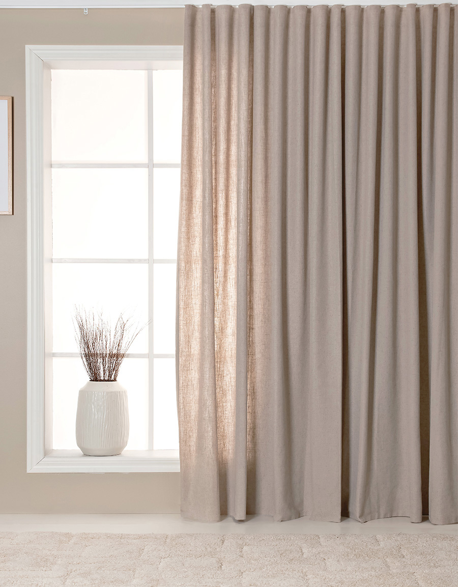 Curtain LINA, Beige, Extra Long & Wide - hastahome.co.uk