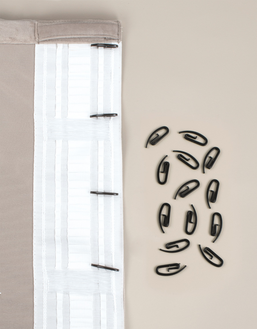 Wave/Rufflette Hooks 20-Pack, Black - hastahome.co.uk